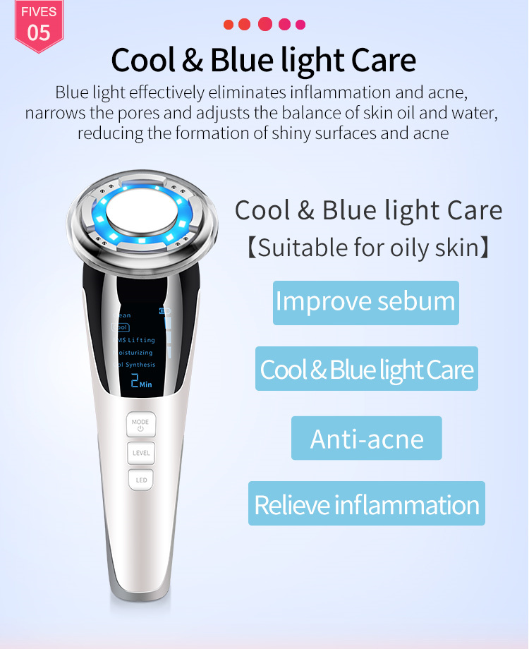 5 in 1 EMS Galvanic Hot and Cold Face Beauty Instrument